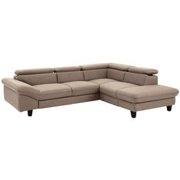 Ecksofa Home Affaire, B:266cm H:73cm T:108cm, beige, 100% Polyester; Feinstruktur 75000 Scheurtouren; Struktur 35000 Scheuertouren, Mikrofaser 40000