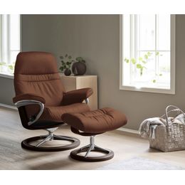 Fu&szlig;hocker stressless, B:57cm H:42cm T:40cm, braun, Leder BATICK: BATICK ist ein leicht korrigiertes, durchgef&auml;rbtes und genarbtes M&ouml;belleder, bei dem