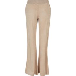 Fubu Damen Stoffhose "Fubu Damen FW231-015-1 Fubu Signature Allover Velour Pants"sand, Gr. S, unifarben, 93% Polyester, 7% Elasthan, Hosen