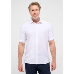Eterna Herren Kurzarmhemd "MODERN FIT"wei&szlig;, Gr. 44, Twill, 59% Baumwolle, 41% Leinen, Hemden, EASY IRON (b&uuml;gelleicht)