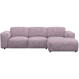 Ecksofa FLEXLUX, B:251cm H:73cm T:171cm, lila, 85% Polyester/15%Polyamide, Wohnzimmer, Sofas, "Lucera Chaislongue rechts oder links, L-Form, bequem",