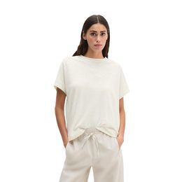 Marc O'Polo MARC O'POLO Damen T-Shirt "mit angeschnittenen &Auml;rmeln"grau wei&szlig;, Basic, Gr. M, unifarben, Obermaterial: 52% Baumwolle, 48% Viskose, Shirts