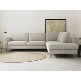Ecksofa Home Affaire, B:278cm H:88cm T:202cm, grau, Webstoff (100% Polyester);Struktur fein (58% Polyester, 22% Polypropylen);Filzoptik (100%