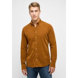 Eterna Herren Langarmhemd "SLIM FIT"camel, Gr. 40, Cord, 70% Baumwolle, 30% Lyocell, Hemden, EASY IRON (b&uuml;gelleicht)