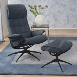 Relaxsessel stressless, B:80cm H:116cm T:71cm, blau, Leder BATICK: durchgef&auml;rbtes und genarbtes M&ouml;belleder;Leder PALOMA: durchgef&auml;rbtes