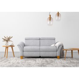 2,5-Sitzer Home Affaire, B:185cm H:84cm T:93cm, silber, 100% Polyester, Sofas, "Lindgren", wahlweise mit TV-Funktion, links oder beidseitig,