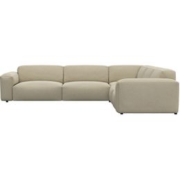 Ecksofa FLEXLUX, B:319cm H:73cm T:285cm, beige, 100% Polyester, Wohnzimmer, Sofas, "Lucera, super bequem durch hochwertigen Sitzaufbau mit