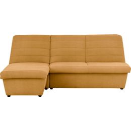 Ecksofa, B:214cm H:92cm T:168cm, gelb, LOOKS by Wolfgang Joop, 100% Polyester, Wohnzimmer, Sofas, "LOOKS VIII L-Form", Quersteppung, ohne Armlehnen,