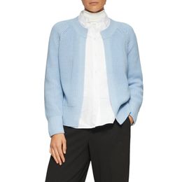 s.Oliver Damen Strickjacke, blau, Gr. 40, unifarben, Strick, Obermaterial: 60% Baumwolle, 40% Polyacryl, Strickjacken, mit Raglan&auml;rmeln