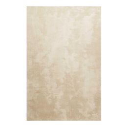 Teppich HOMIE LIVING, B:120cm H:20mm L:170cm, beige, Polyester, Wohnzimmer, Teppiche, "Sienna", Hochflor, Microfaser, uni, weich & kuschelig,