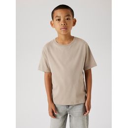 name it Jungen T-Shirt "NKMVOBBO SS NREG TOP NOOS"pure cashmere (blank), Gr. 134, unifarben, Jersey, Obermaterial: 100% Baumwolle, Shirts, loose fit