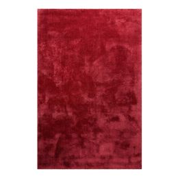 Teppich HOMIE LIVING, B:80cm H:25mm L:150cm, rot, Polyester, Wohnzimmer, Teppiche, "Pisa", Hochflor, Microfaser, uni, weich, Shaggy, Wohnzimmer,