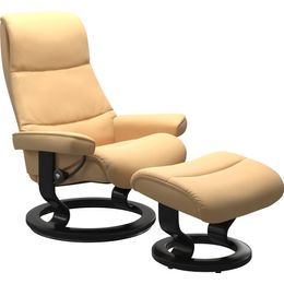 Relaxsessel stressless, B:91cm H:109cm T:83cm, gelb, Wohnzimmer, Sessel, "View", mit Classic Base, Gr&ouml;&szlig;e L,Gestell Schwarz