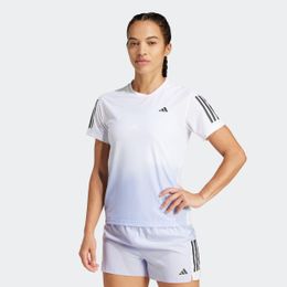 Damen Laufshirt "OWN THE RUN CLIMACOOL COLORBLOCK"wei&szlig;, violet tone, Gr. XS, adidas Performance, Obermaterial: 86% Polyester, 14% Elasthan, Shirts