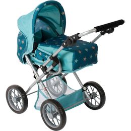 Bayer Chic 2000 CHIC2000 Kinder Kombi-Puppenwagen "Leni"sternchen t&uuml;rkis, Kunststoff, Metall, Stoff, B:37cm H:68cm T:64cm, Puppenwagen, mit herausnehmbarer