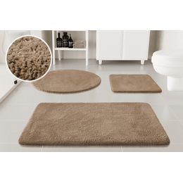 Badematte OTTO HOME, H:20mm, beige, Polyester, Badematten, "Neele", Badteppich, getuftet, modern, Uni, antirutsch, flauschig, Hochflor