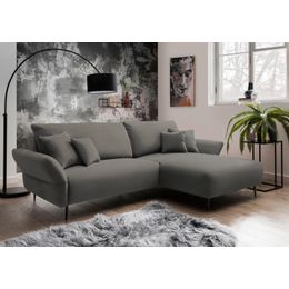 Ecksofa Home Affaire, B:286cm H:96cm T:178cm, grau, 100% Polyester, Wohnzimmer, Sofas, "Amarena L-Form", inklusive Armlehnenverstellfunktion, 4x