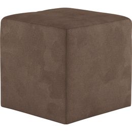 Hocker COTTA, B:40cm H:40cm T:40cm, braun, 100% Polyester, Wohnzimmer, Hocker, "Cuby", Sitzw&uuml;rfel, Cube, Sitzhocker