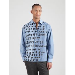 Scotch & Soda Scotch & Soda Hemd Herren Gr&ouml;&szlig;e L taubenblau / hellblau / schwarz