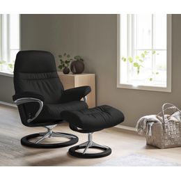 Fu&szlig;hocker stressless, B:57cm H:42cm T:40cm, schwarz, Leder BATICK: BATICK ist ein leicht korrigiertes, durchgef&auml;rbtes und genarbtes M&ouml;belleder, bei