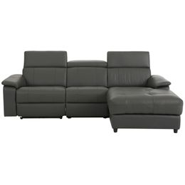 Ecksofa Home Affaire, B:252cm T:164cm, grau, Webstoff (95% Polyester/5% Nylon), Wohnzimmer, Sofas, "Binado, L-Form", mit manueller oder elektrischer