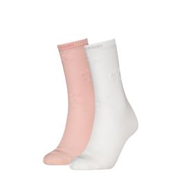 Damen Socken "CKJ WOMEN SOCK 2P AO TERRY LOGO ECOMM", Calvin Klein Jeans, pink, Baumwollmischung, unifarben, Socken, mit dezenter Allover-Stickerei