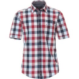 Casamoda Herren Kurzarmhemd "Casamoda Freizeithemd Kurzarm kariert", rot, Gr. M, kariert, 100% Baumwolle, Hemden