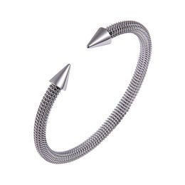 Firetti Damen Armspange "Schmuck Geschenk Armschmuck Armband Meschkette Kegel", Edelstahl, silber, Edelstahl, Armb&auml;nder