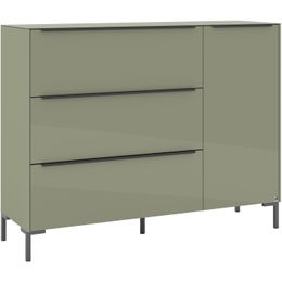 Sideboard, B:137cm H:108cm T:42cm, gr&uuml;n, SET ONE BY Musterring, Glas, Holzwerkstoff, Wohnzimmer, Sideboards, "Reno", Mit Winkelfu&szlig; in diversen