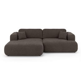 Ecksofa OTTO HOME "VEEVIA L-Form, Schlafsofa, Verl&auml;ssliche Qualit&auml;t, Breite 256cm", braun, B:256cm H:76cm T:161cm, 100% Polyester, Sofas, Ecksofa, mit Bettkasten, belastbar bis 480kg, inklusive R&uuml;cken- und Zierkissen