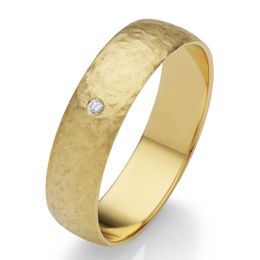 Firetti Damen Trauring "Schmuck Geschenk Gold 375 Hochzeit Ehering "LIEBE"", 63, 0,01 SI = kleine Einschl&uuml;sse mit Brillant, Gelbgold 585, 5mm, gold,