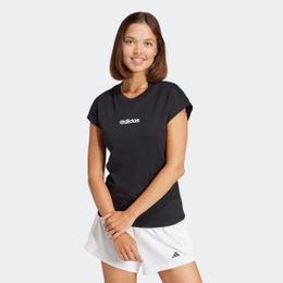 Damen T-Shirt "W LIN SJ T", schwarz-wei&szlig;, Gr. XL, adidas Sportswear, Obermaterial: 100% Baumwolle, Shirts, sportlicher Stil, Kurzarm, ohne