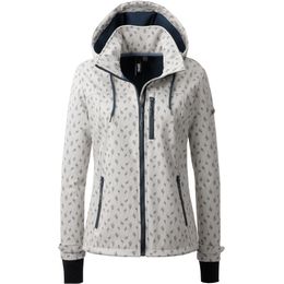 LPO Damen Softshelljacke "SHELBY PEAK VI Women", wei&szlig;, Gr. 36, 96% Polyester; 4% Elasthan, Jacken, leichte Softshelljacke mit All-Over-Print und