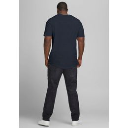 Jack & Jones PlusSize Herren T-Shirt "NOA TEE", blau, Basic, Gr. 4XL, JACK & JONES PLUSSIZE, unifarben, Single Jersey, Obermaterial: 100% Baumwolle, Shirts, mit