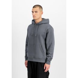 Hoodie Alpha Industries "DTM Alpha Hoodie", Herren, Gr. L, grauschwarz, Obermaterial: 80% Baumwolle, 20% Polyester, regular fit, Sweatshirts Hoodie