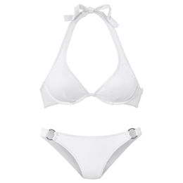 Chiemsee Damen B&uuml;gel-Bikini, wei&szlig;, Gr. 42, unifarben, Polyamid, Bikini-Sets, mit silbernem Zierring