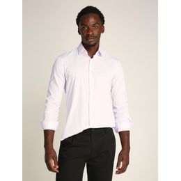 Calvin Klein Herren Businesshemd "POPLIN STRETCH SLIM SHIRT", lila, Gr. 44, unifarben, Popeline, Obermaterial: 97% Baumwolle, 3% Elasthan, Hemden,
