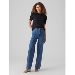 V&eacute;ro Moda VERO MODA Damen T-Shirt "VMKERRY 2/4 O-NECK TOP VMA JRS NOOS", schwarz, Gr. XS, unifarben, Jersey, Obermaterial: 100% Baumwolle, Shirts, mit