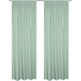 Vorhang HOME BASICS, B:135cm H:245cm, gr&uuml;n, Polyester, Wohnzimmer, Gardinen, "MAITE"