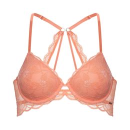 Dorina Damen B&uuml;gel-BH "Lorelei", Gr. 80, rot, Obermaterial: 66% Polyamid, 27% Polyester, 7% Elasthan, BHs, leicht wattiert, Spitzendetails