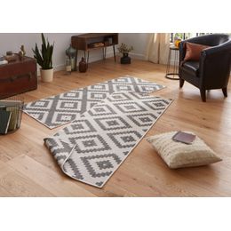 Teppich Hanse Home, B:80cm H:5mm L:350cm, grau, Kunstfaser, Wohnzimmer, Teppiche, "Malta Wendeteppich", In-& Outdoor, Wetterfest, Balkon, Terrasse,