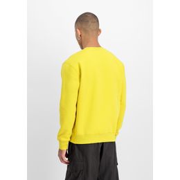 Herren Sweater "Basic Sweatshirt SL", gelb, Gr. S, Alpha Industries, Obermaterial: 80% Baumwolle, 20% Polyester, Sweatshirts