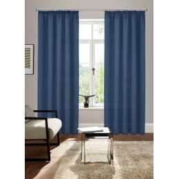 Vorhang Bruno Banani, B:140cm H:225cm, blau, Polyester, Polyester, Wohnzimmer, Gardinen, "Lagan", 2-er Set, gewebt, Microfaser, versch. Gr&ouml;&szlig;en,