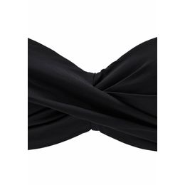 Lascana Damen B&uuml;gel-Bandeau-Bikini-Top "Italy", schwarz, Gr. 44, unifarben, Microfaser, Microfaser, Polyamid, Bikini-Oberteile, mit seitlichen