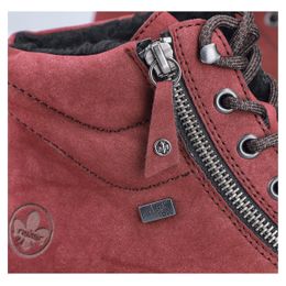 Rieker Damen Winterboots, Gr. 42, rot, Nubuklederimitat, unifarben, Schuhe, Plateaustiefelette, Schn&uuml;rboots mit Warmfutter und TEX-Ausstattung