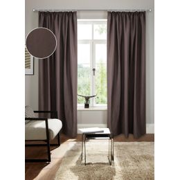 Vorhang Bruno Banani, B:140cm H:225cm, braun, Polyester, Polyester, Wohnzimmer, Gardinen, "Lagan", 2-er Set, gewebt, Microfaser, versch. Gr&ouml;&szlig;en,