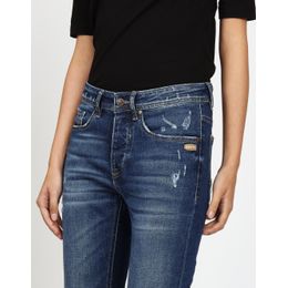 Gang Damen Boyfriend-Jeans "94NICA CROPPED", blau, Gr. 34, Denim/Jeans, Obermaterial: 90% Baumwolle, 8% Polyester, 2% Elasthan, Jeans, mit geraden