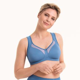 Damen Gemoldeter BH "Clara", ANITA SINCE 1886, Gr. 105, blau, Microtouch, Obermaterial: 80% Polyamid, 20% Elasthan, Mesh, Netz, leicht transparent,