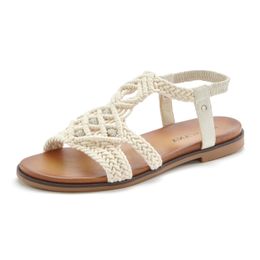 Lascana Damen Sandale "Sommerschuh, offener Schuh, Pantolette", Gr. 39, beige, Obermaterial: 100% Textilmaterial. Decksohle: 100% Lederimitat.