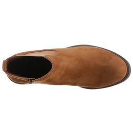 ANISTON SHOES Damen Chelseaboots, Gr. 38, braun, Textil, Veloursleder, Basic, Schuhe, Stiefelette, Blockabsatz, mit breitem Stretch